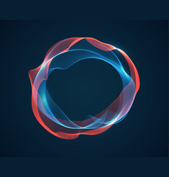 Radial sound wave curve with light particles Vector Image