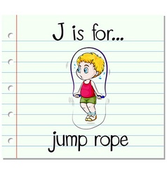 Flashcard letter J is for jump rope Royalty Free Vector