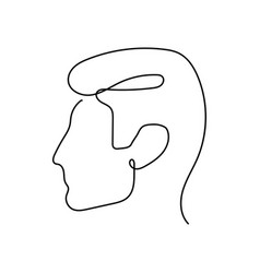 Continuous one line portrait man with symmetric Vector Image