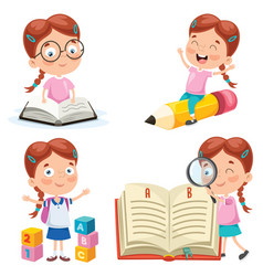 Student playing with pencil Royalty Free Vector Image