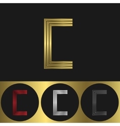 English font upper case letter c c logo logotype Vector Image