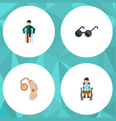 Flat icon cripple set disabled person injured Vector Image