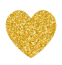Gold glittering star dust valentines day heart Vector Image