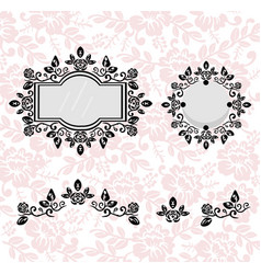 Vintage round frame decor baroque antique Vector Image
