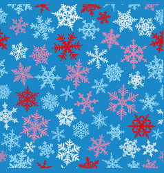 Christmas pattern of pink snowflakes winter Vector Image