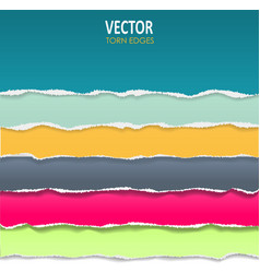 Ripped paper edges cut strip white notes ripped Vector Image