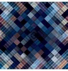 Brown blue diagonal check plaid seamless pattern Vector Image