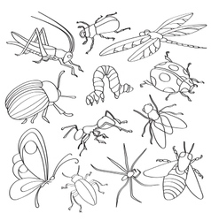 Doodle insects Royalty Free Vector Image - VectorStock