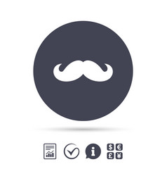 Hipster mustache sign icon barber symbol Vector Image
