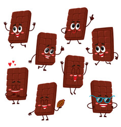Two chocolate bar characters showing thumb up Vector Image
