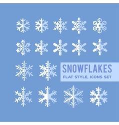 Snowflake winter set Royalty Free Vector Image