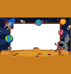 Border template with astronauts in space Vector Image