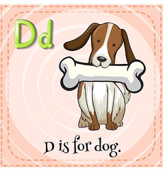 Flashcard letter d is for dandelions Royalty Free Vector