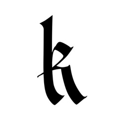 Letter k in gothic style alphabet symbol Vector Image