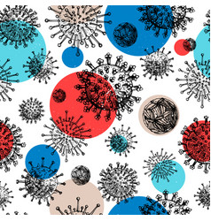 Virus bacteria and germ cartoon seamless pattern Vector Image