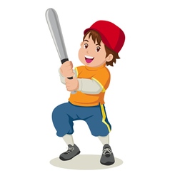 Boy baseball player Royalty Free Vector Image - VectorStock