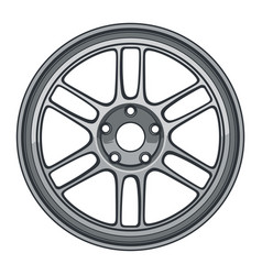 Car wheels rims line art silhouette Royalty Free Vector