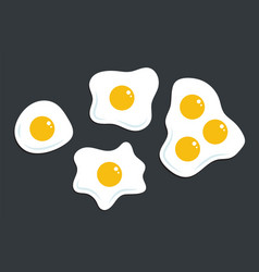 One fried egg symbol healthy food Royalty Free Vector Image