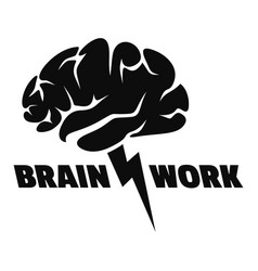 Brain work logo simple style Royalty Free Vector Image