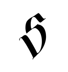 Letter s in gothic style alphabet symbol Vector Image
