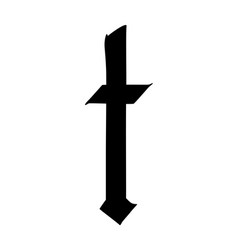 Letter t in gothic style alphabet symbol Vector Image