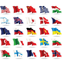 World war two waving flag set Royalty Free Vector Image