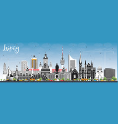 Cartoon color las vegas city skyline landscape Vector Image