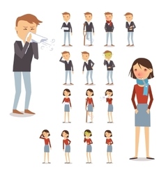 Sick characters set Royalty Free Vector Image - VectorStock