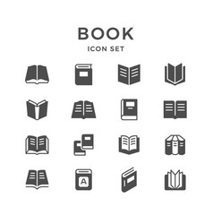 Book icon set simplicity theme Royalty Free Vector Image