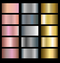 Metallic swatches set Royalty Free Vector Image