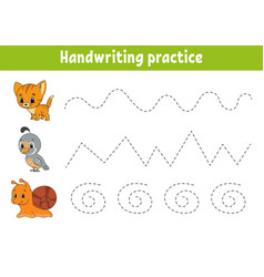 Handwriting practice sheet Royalty Free Vector Image