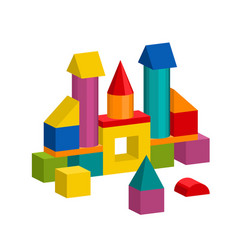Pastel colored block building tower Royalty Free Vector