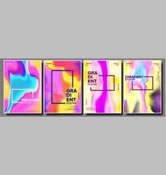 Gradient fluid poster set cool brochure Royalty Free Vector