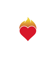 Heart and fire for logo design Royalty Free Vector Image