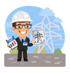 Cartoon network engineer Royalty Free Vector Image