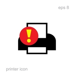 Simple printer error icon Royalty Free Vector Image