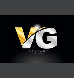 Combination letter vr v r alphabet with gold Vector Image