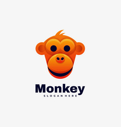 Funky monkey logo template Royalty Free Vector Image