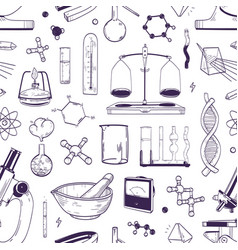 Seamless pattern with medical lab equipment Vector Image