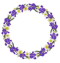 Frame with yellow and purple flowers Royalty Free Vector