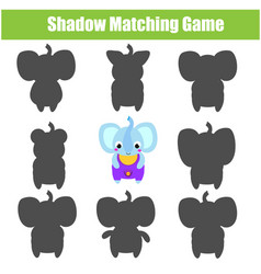 Shadow matching game kids activity with funny pig Vector Image