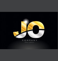 Alphabet letter jc j c gold golden metal metallic Vector Image