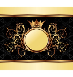 Gold invitation frame Royalty Free Vector Image