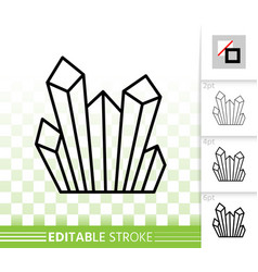 Crystal simple black line icons set Royalty Free Vector