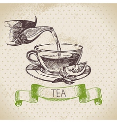 Tea Vintage Background Royalty Free Vector Image