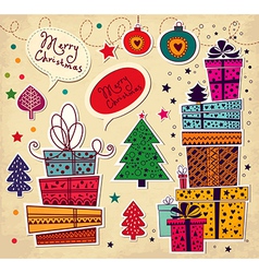 Christmas present stack Royalty Free Vector Image