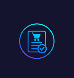 Order list line icon on white Royalty Free Vector Image