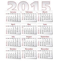 Calendar 2015 year with decorative pattern Vector Image