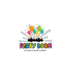 Kids party emblem logo banner label set flat Vector Image