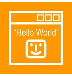 Hello world program Royalty Free Vector Image - VectorStock